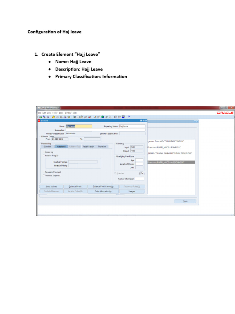 Hajj Leave Configuration in HRMS | PDF