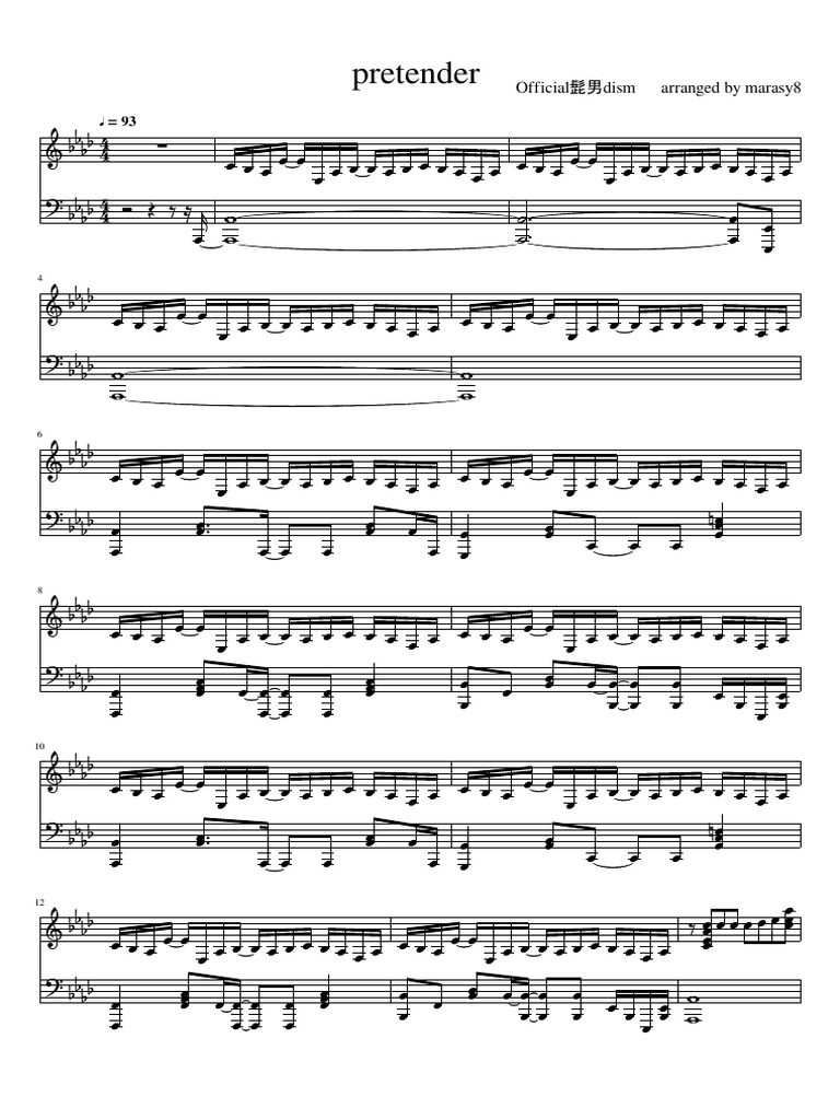 ｢Pretender｣ Marasy8 Ver. 楽譜 | PDF