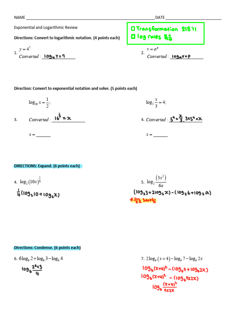 6-1 Rules NOTES | PDF | Logarithm | Discrete Mathematics