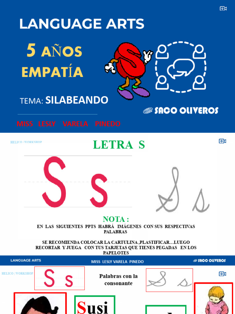 Forman Palabras Con S Usando Sus Tarjetas | PDF | Poesía