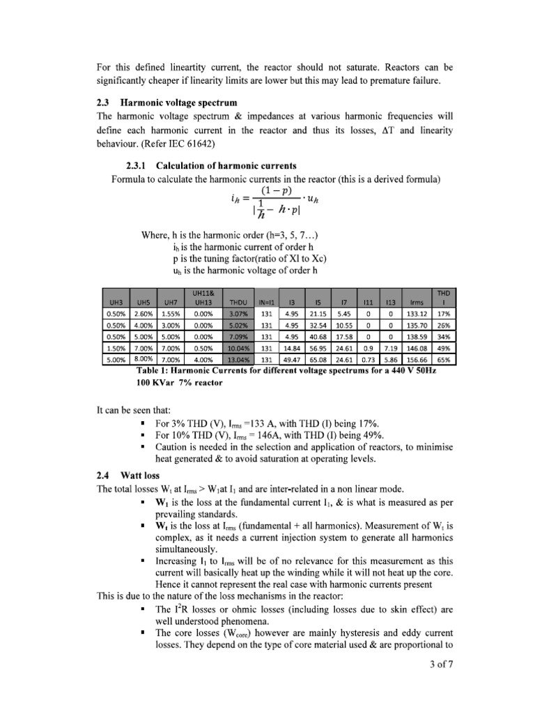 LV Iron Core Reactors - Dynamics of Harmonics Effect | PDF
