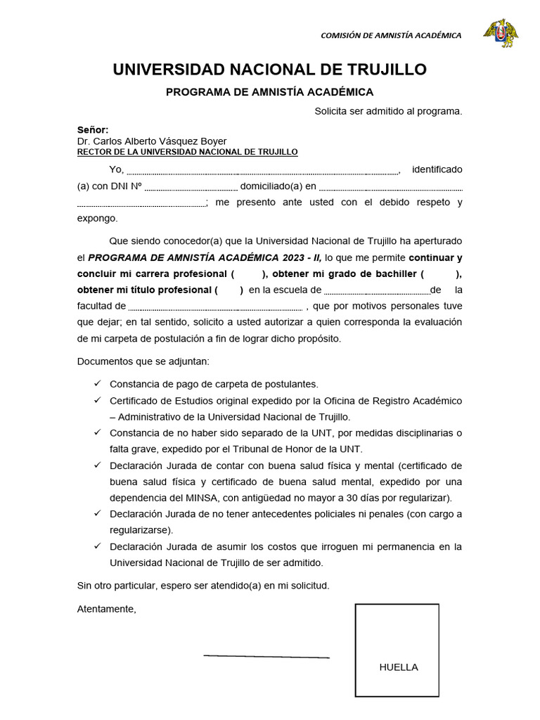 Solicitud Al Rector | PDF