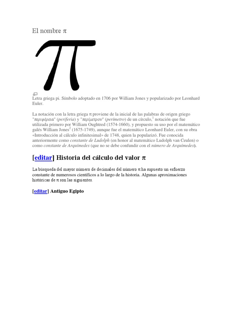 El Número Pi | PDF | Pi | Enseñanza de matemática