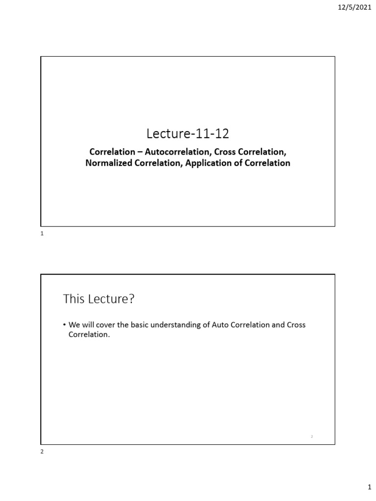 DSP W6 Handouts | PDF | Autocorrelation | Information And Communications Technology