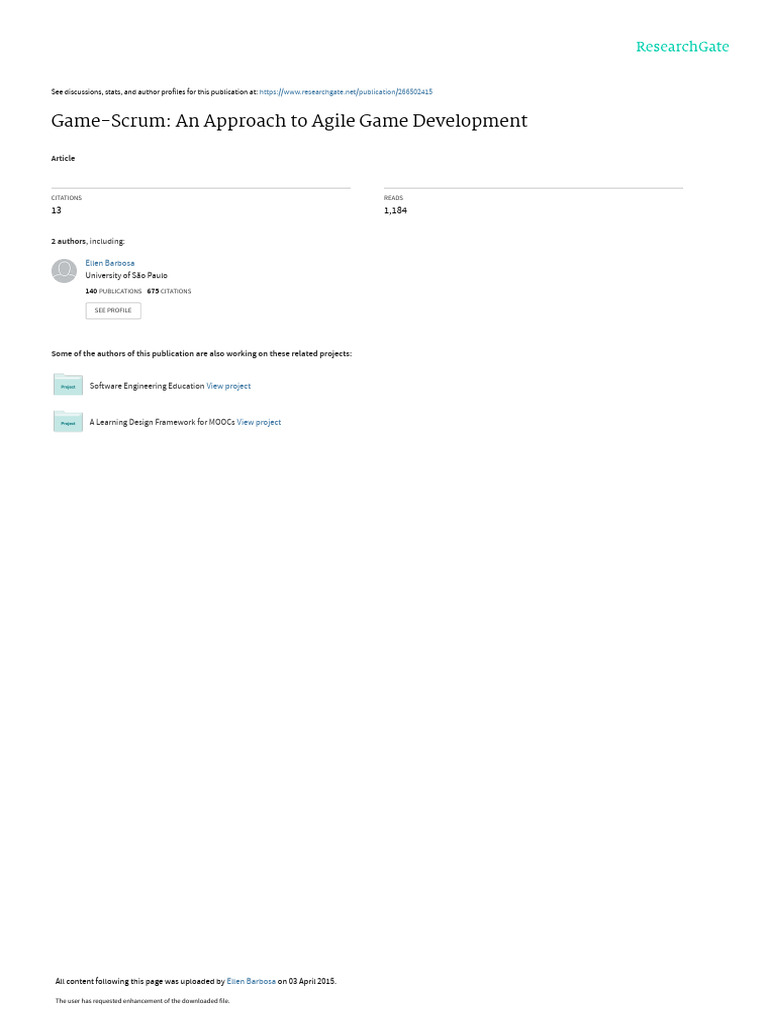 Game-Scrum An Approach To Agile Game Development | PDF | Agile Software Development | Software ...