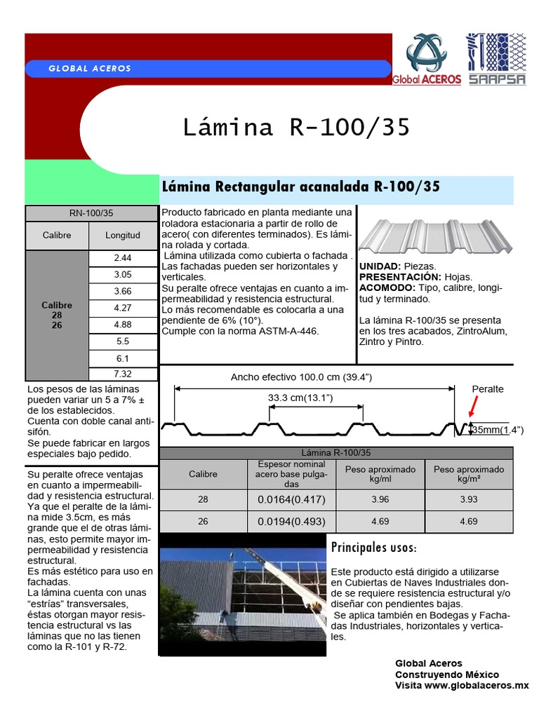 Lamina - R 100 35 | PDF