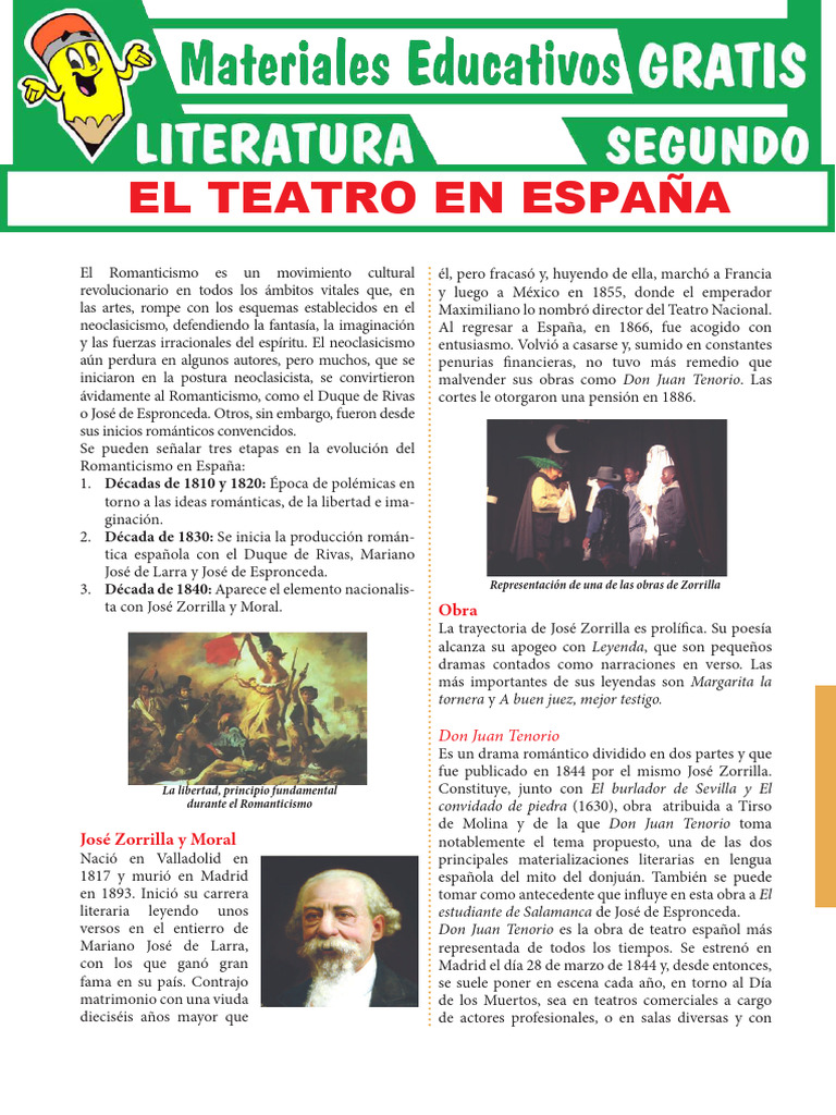 El Teatro en España para Segundo Grado de Secundaria | PDF | Obras ...