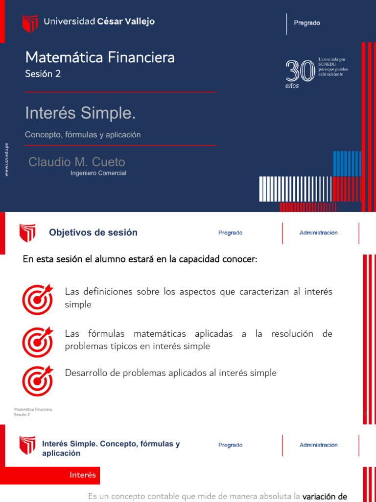 Interés Simple: Conceptos y Fórmulas | PDF | Interés | Finanzas Matemáticas
