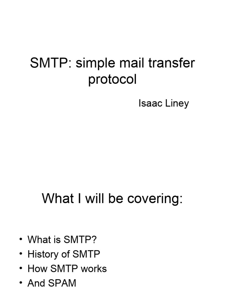 SMTP: Simple Mail Transfer Protocol: Isaac Liney | PDF | Email | Data Transmission