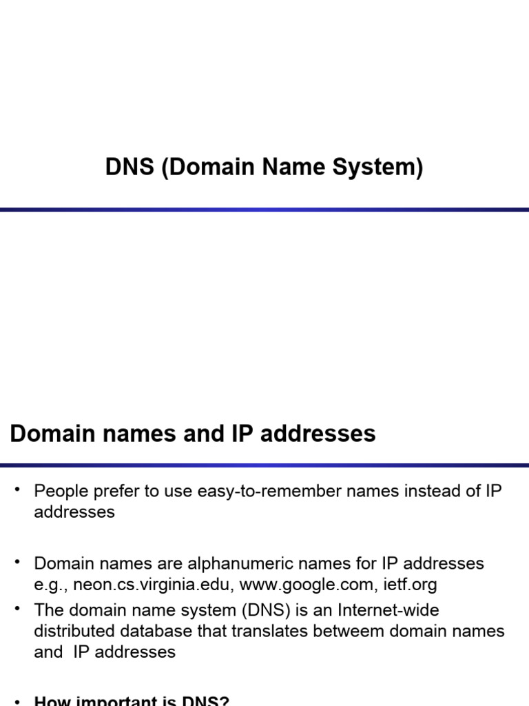 DNS (Domain Name System) | PDF | Domain Name System | Domain Name