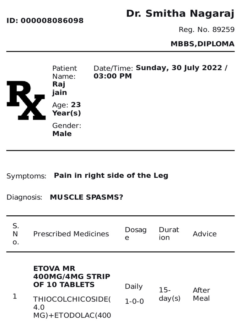 Dhiraj Prscibtion | PDF