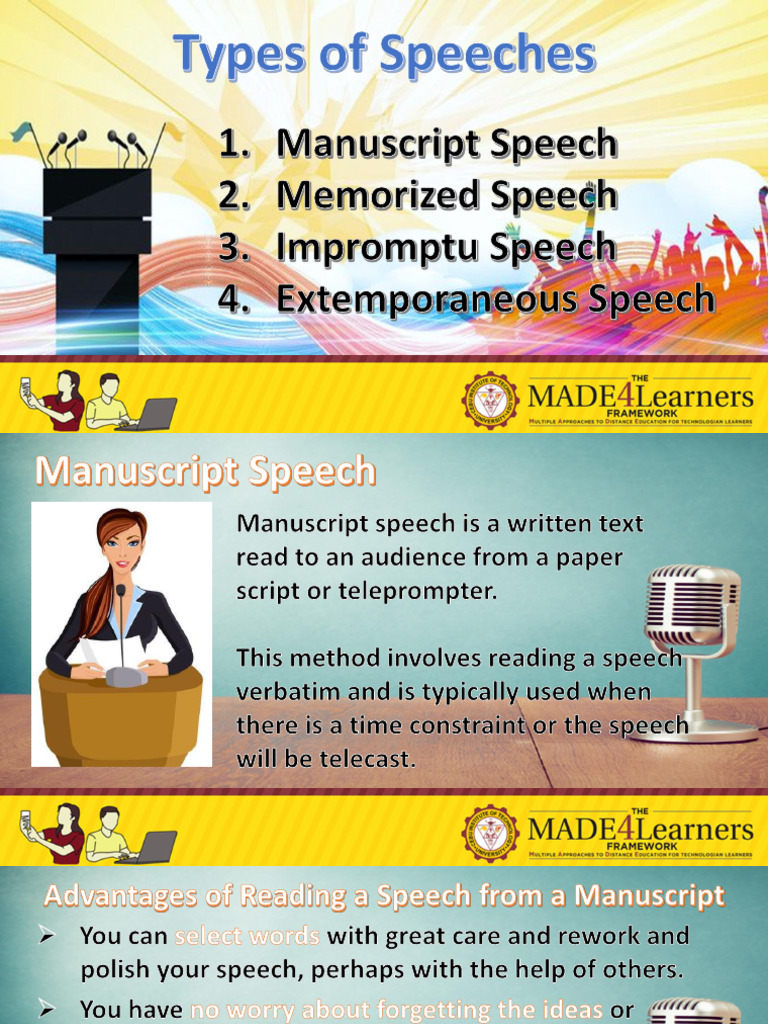 6 - 4 Types of Speeches | PDF