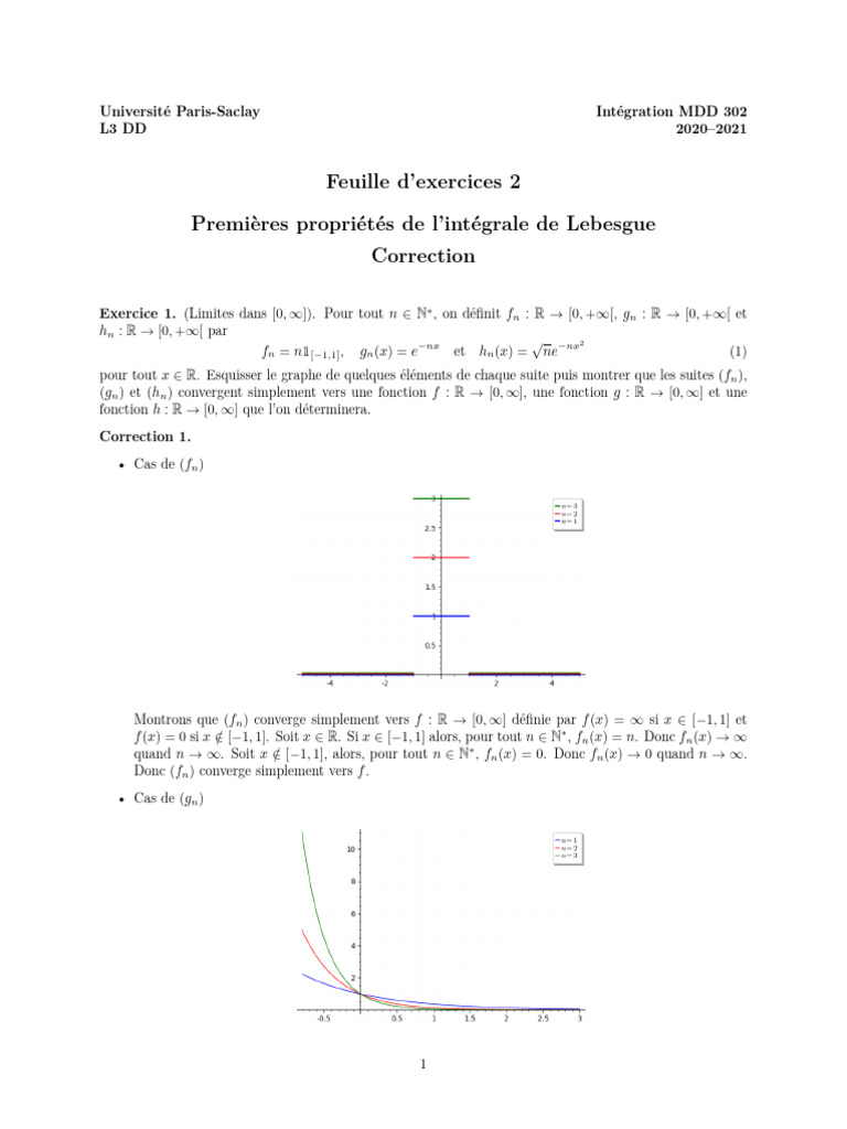 TD2 Correction | PDF | Intégral | Limite (mathématiques)