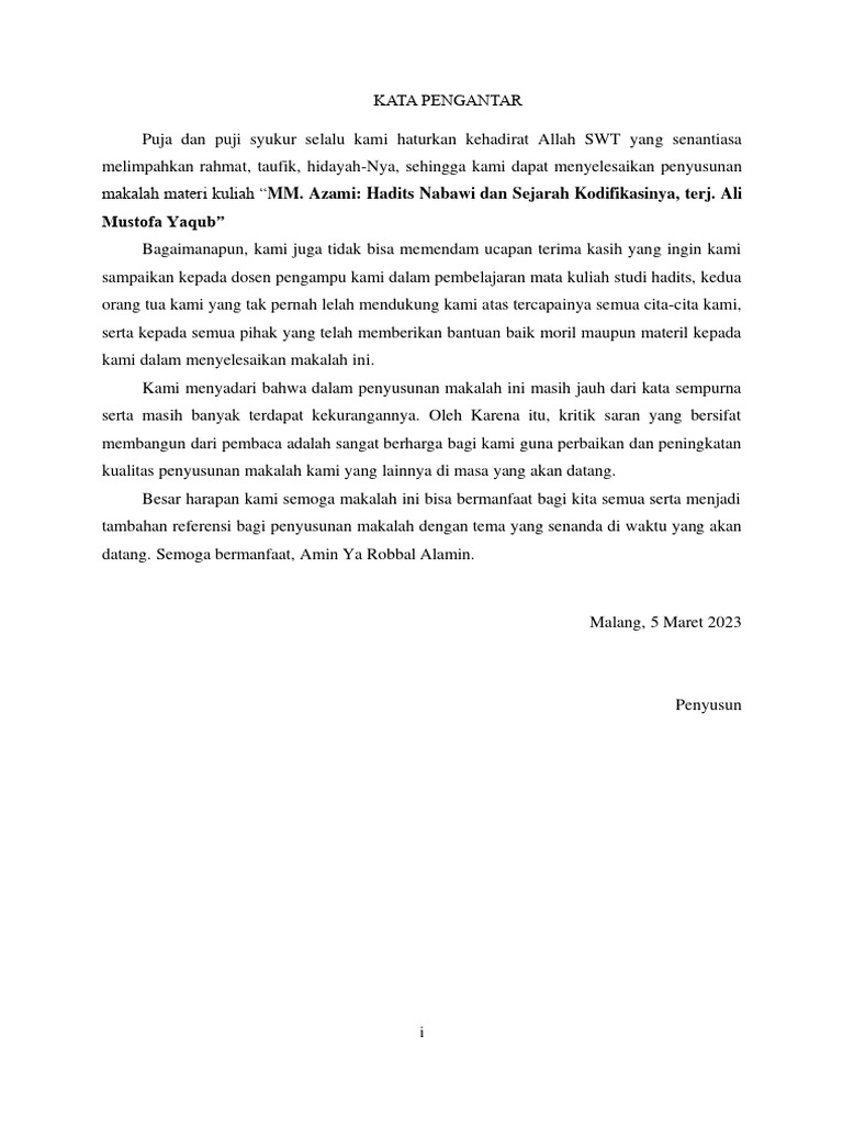 "MM. Azami Hadits Nabawi Dan Sejarah Kodifikasinya, Terj. Ali Mustofa ...