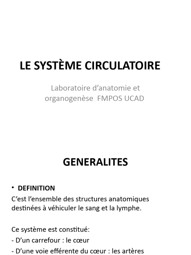 Système Circulatoire 2 | PDF | Cœur | Vaisseau sanguin