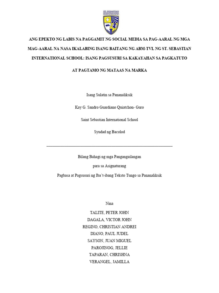 Research in Filipino (Final) | PDF