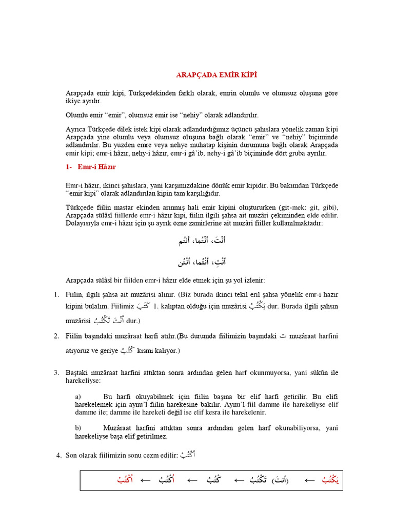Arapçada Emir Kipi | PDF