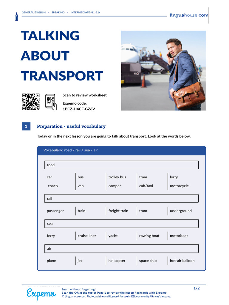 Talking About Transport British English Teacher | PDF | Flashcard ...