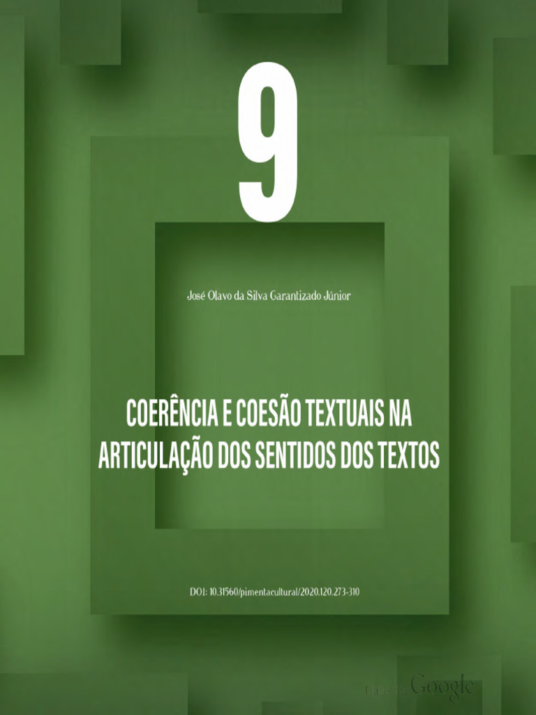 GARANTIZADO JR. - Coerência e Coesão Textuais Na Articulação Dos ...