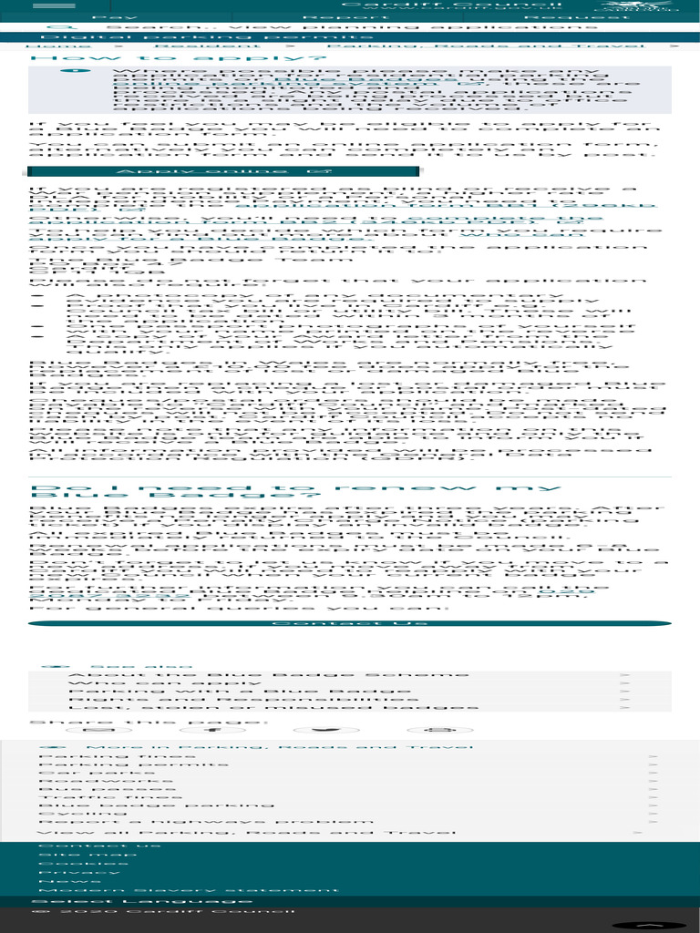 How To Apply For A Blue Badge | PDF