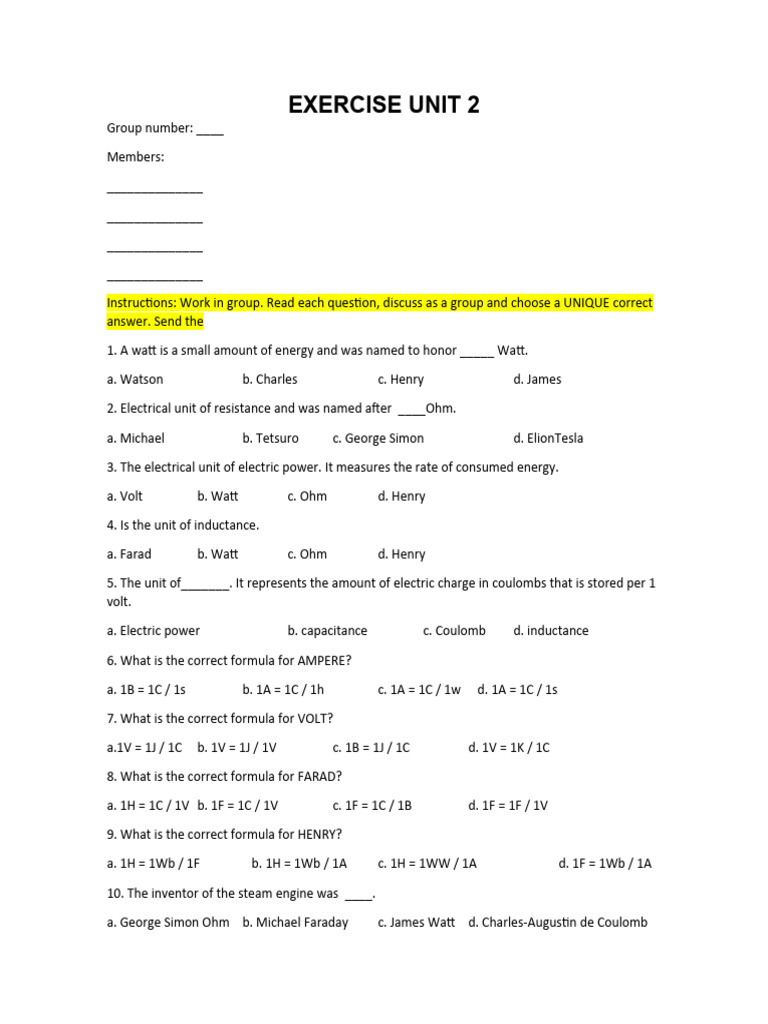 Exercise Unit 2 - Group Work | PDF | History