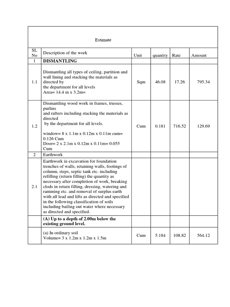 11-02-2019 - Building Estimate | PDF | Concrete | Brick