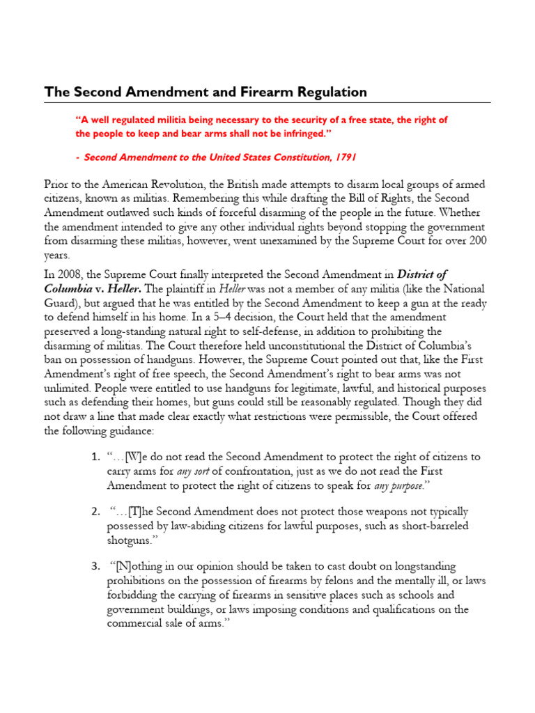 David Babatunde - The Second Amendment and Firearm Regulation (EQ 24 ...