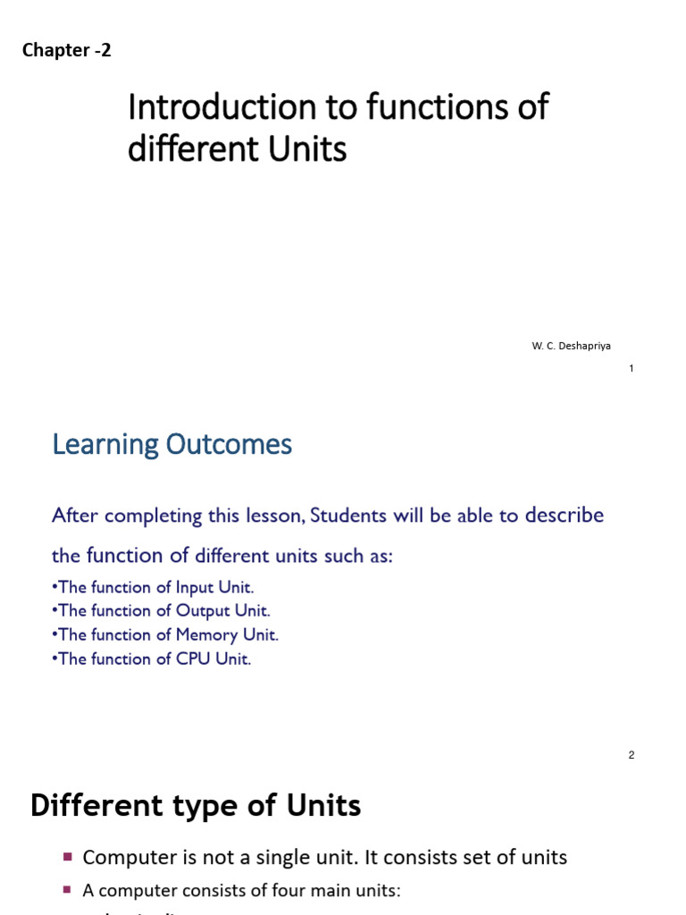 L2 Introduction To Functions of Different Units | PDF