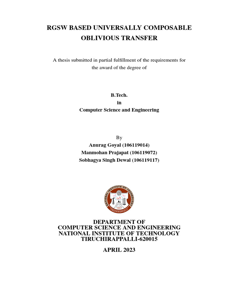 FYP Thesis | PDF | Cryptography | Secrecy