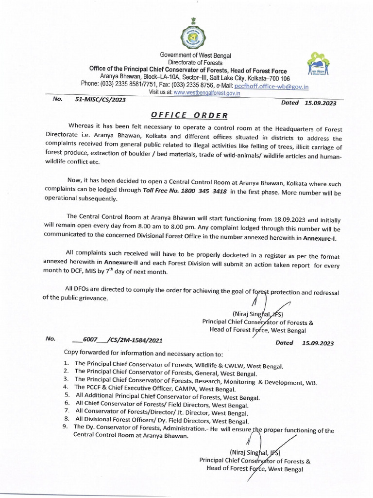 Helpline For Forest Offences | PDF