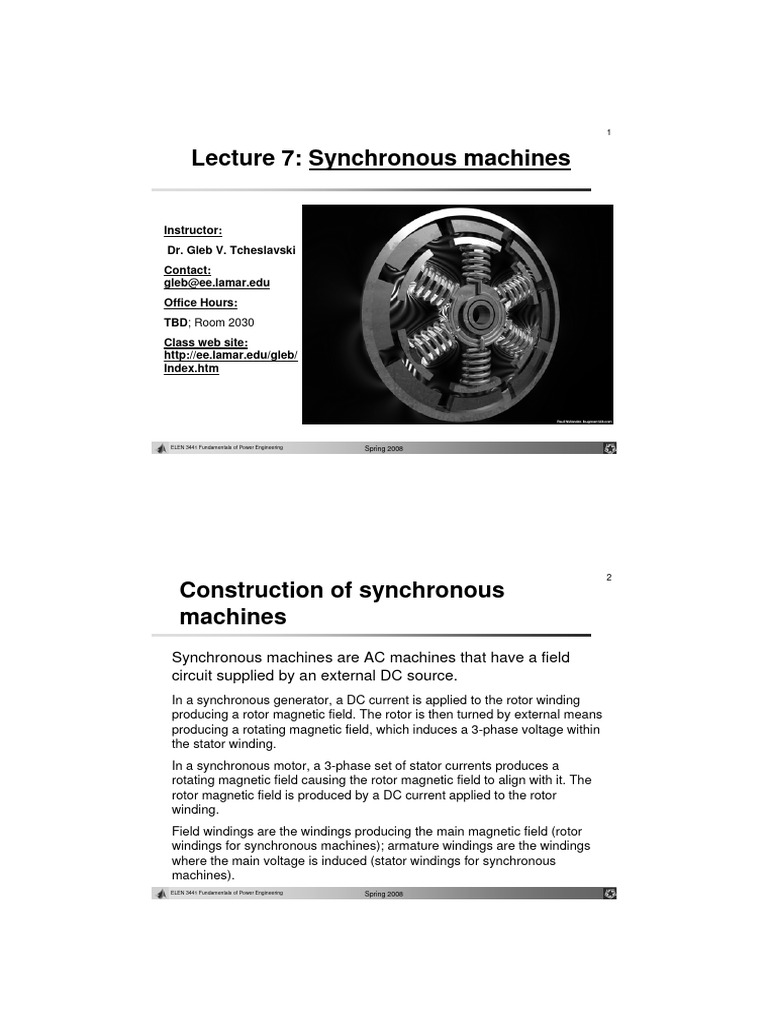 Synchronous Machines | PDF