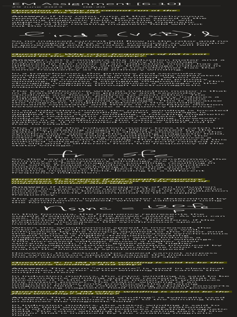 EM Assignment (6-10) | PDF