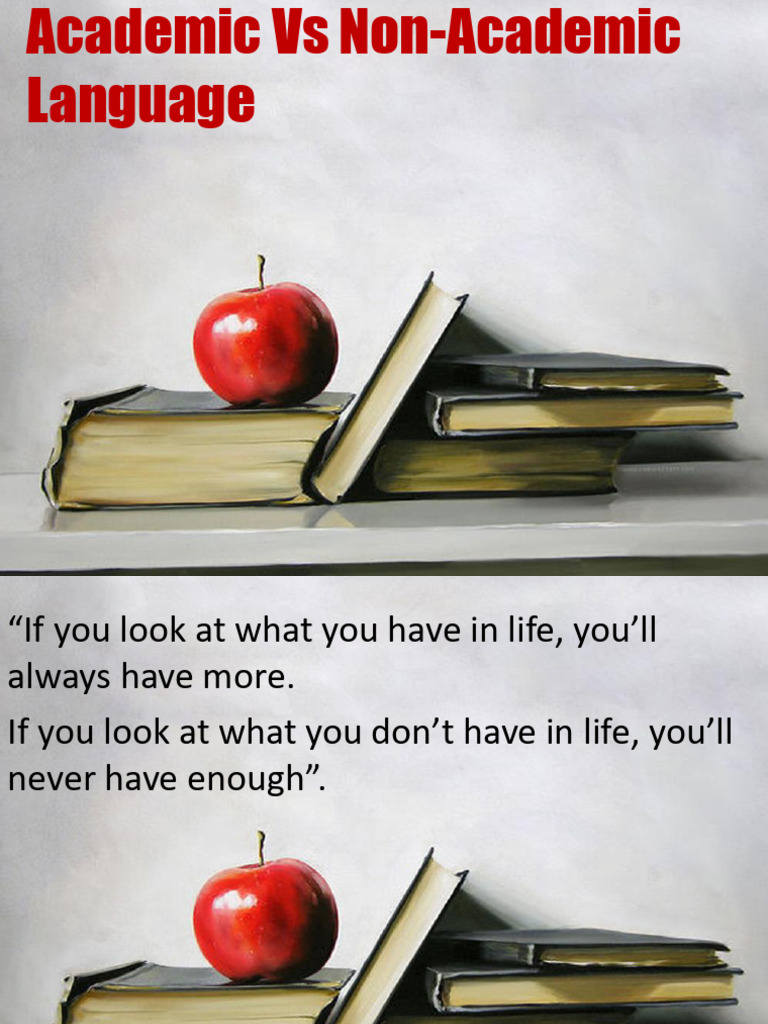 Understanding Academic vs Non-Academic Language | PDF | English ...