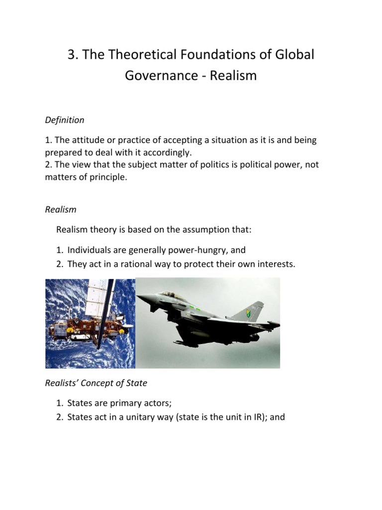 The Theoretical Foundations of Global Governance - Realism | PDF ...