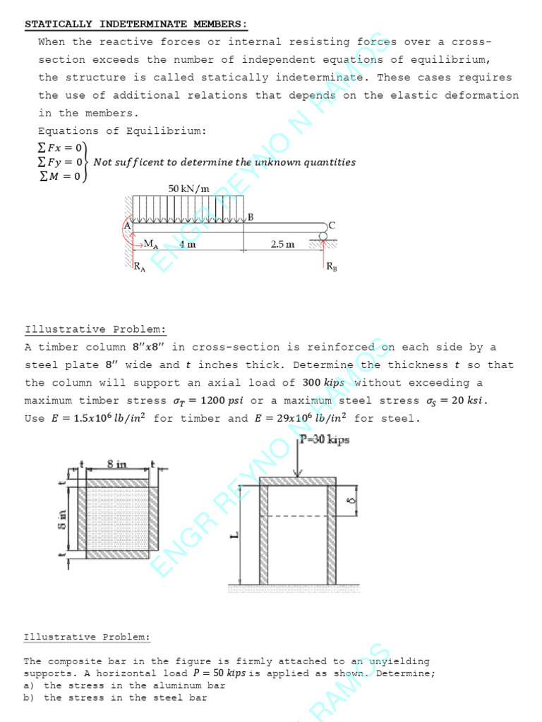 Es 103 - Module 5 - Statically Indeterminate Structures | PDF Es 103 - Module 5 - Statically Indeterminate Structures | PDF