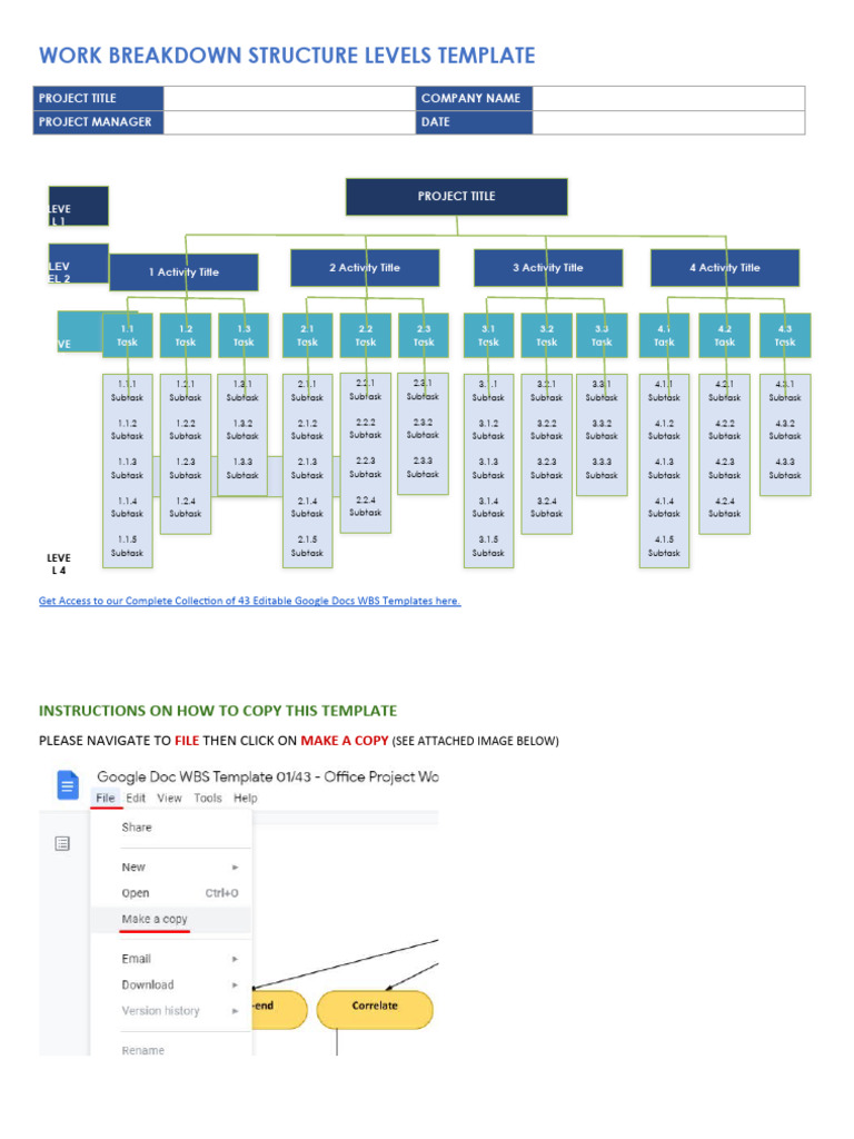 Google Doc WBS Template 02_43 - Company Project WBS Levels Example (1) | PDF | Information ...