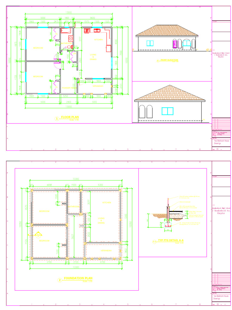 SBA - 2 Bedroom House (1) - ISO A0 (841 X 1189) | PDF | Buildings And ...