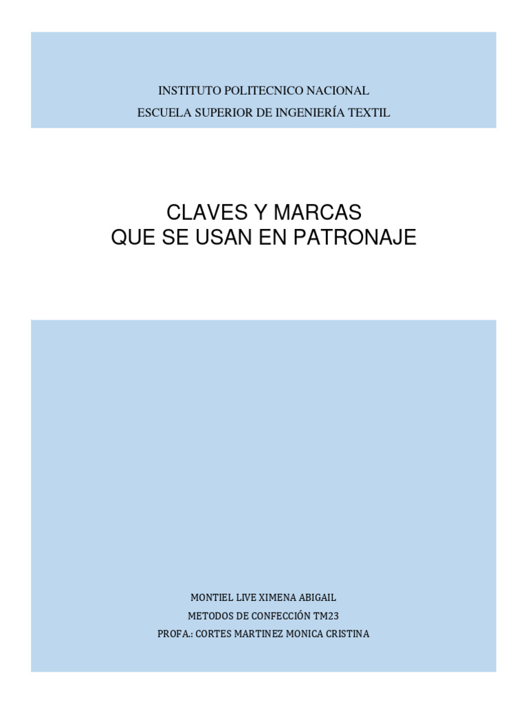 Claves y Marcas en Patronaje | PDF | Ropa