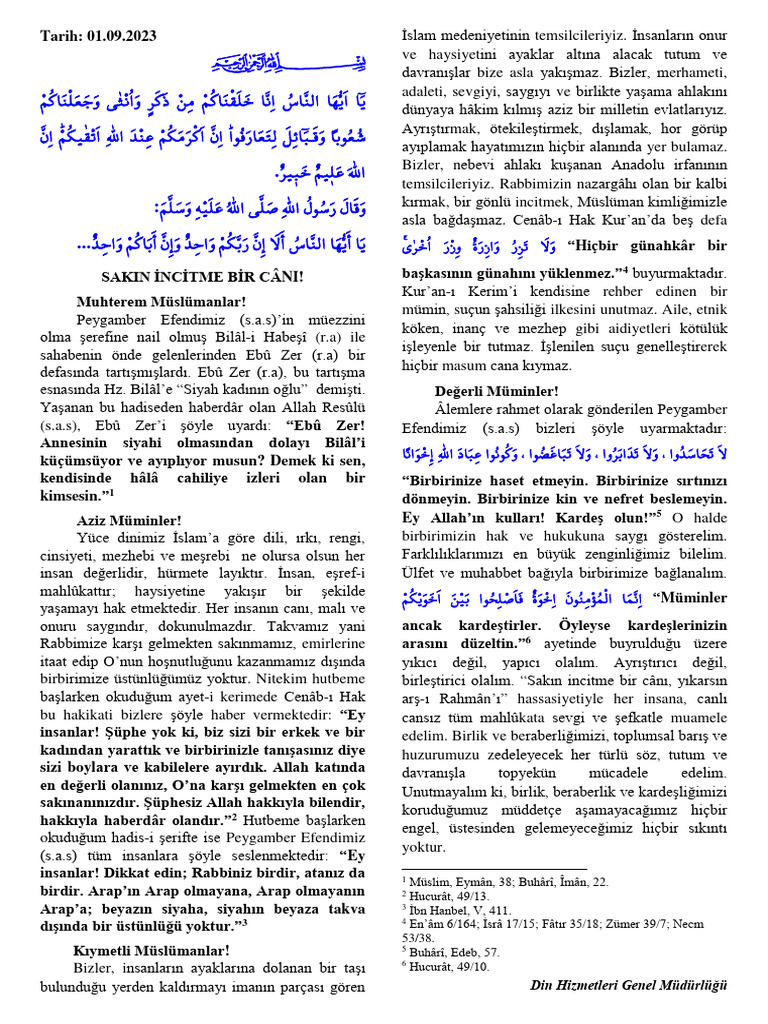 Sakın İncitme Bir Cânı | PDF