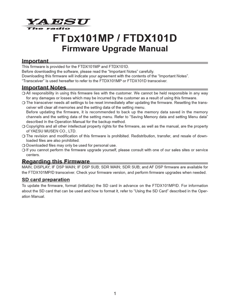 Firmware Ver Up Manual ENG FTDX101MP D 2104-D | PDF | Zip (File Format) | Computer File