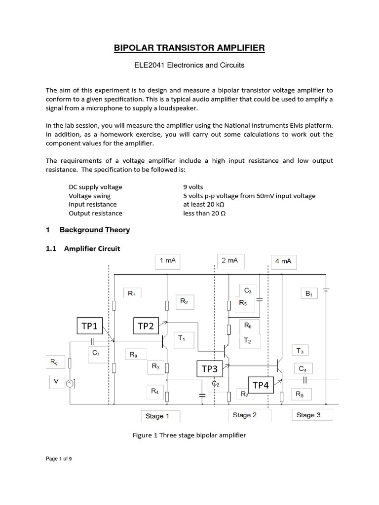 Bipolar Amplifier Instruction Sheet | PDF | Amplifier | Bipolar ...