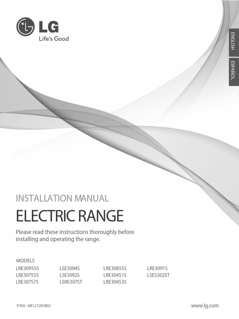 LG Range Lre30451s Installation Instruction | PDF | Building Materials ...