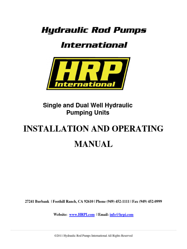 HRPI Manual | PDF | Pump | Pipe (Fluid Conveyance)