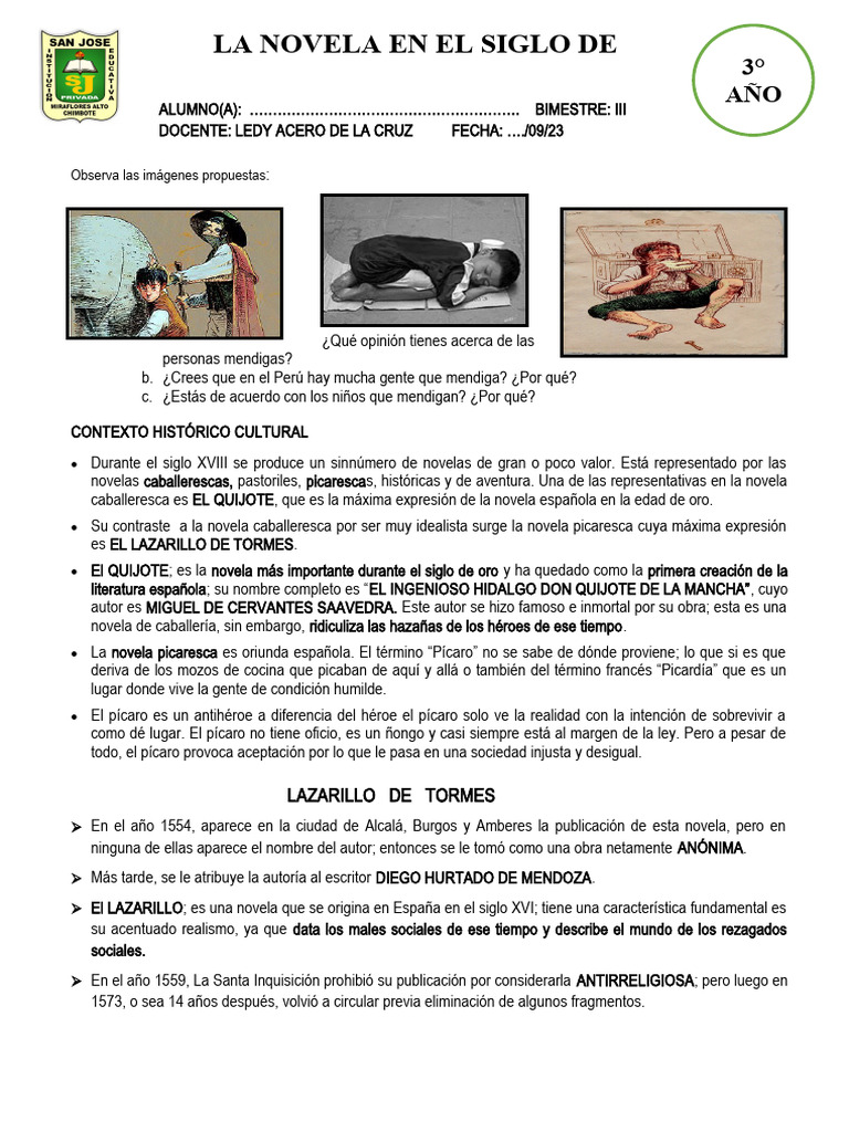 Análisis de "Lazarillo de Tormes" | PDF | Novelas | Don Quijote