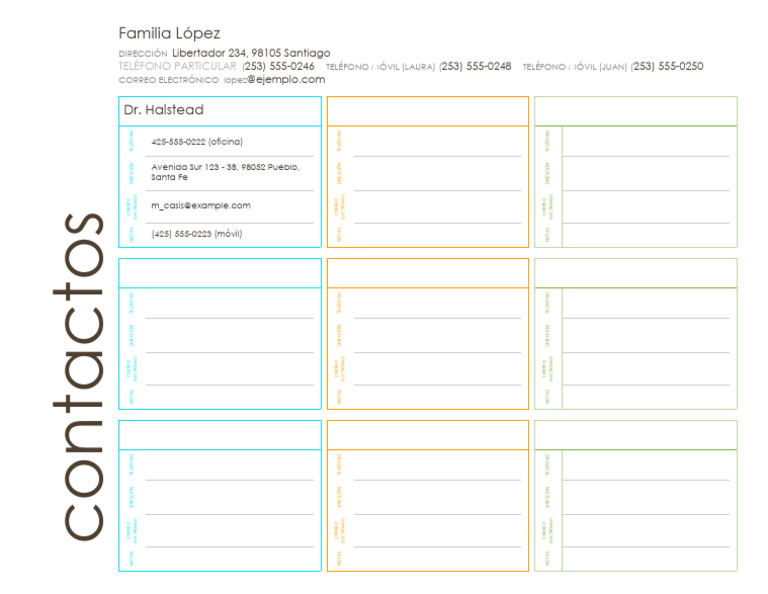 Plantilla Lista de Contactos | PDF | Telecomunicaciones móviles | Telecomunicaciones