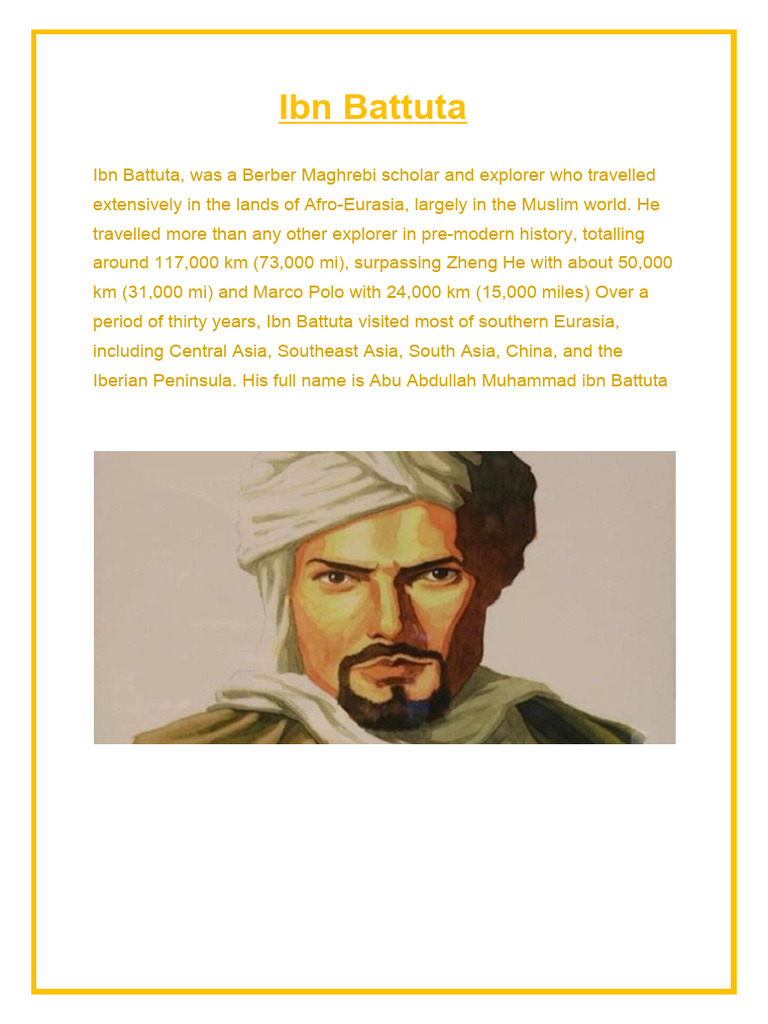 Ibn Battuta: The Great Explorer | PDF