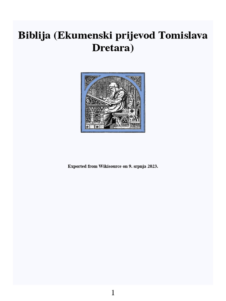 Biblija (Ekumenski Prijevod Tomislava Dretara) | PDF