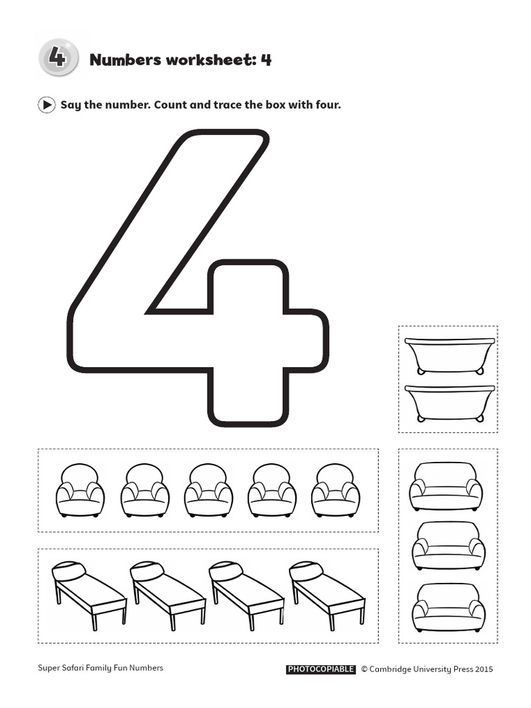 Numbers Worksheet - 4 - U5 - p41 | PDF
