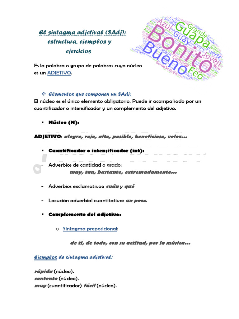 El Sintagma Adjetival | PDF