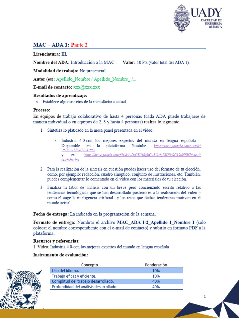 MAC - S3 - B - ADA 1 - Parte 2 | PDF | Aprendizaje | Informática
